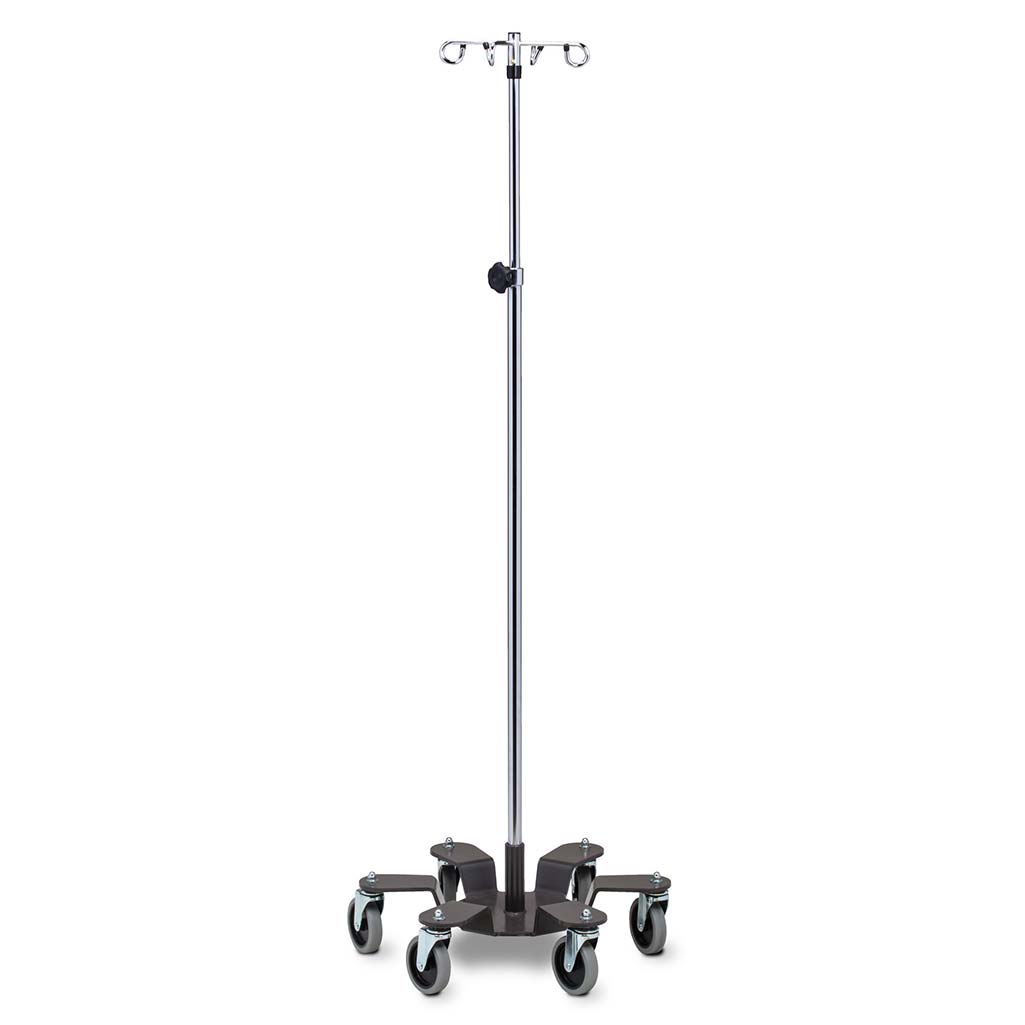Clinton IV-604 6-Leg, 4 Hook, Heavy Base Infusion Pump Stand