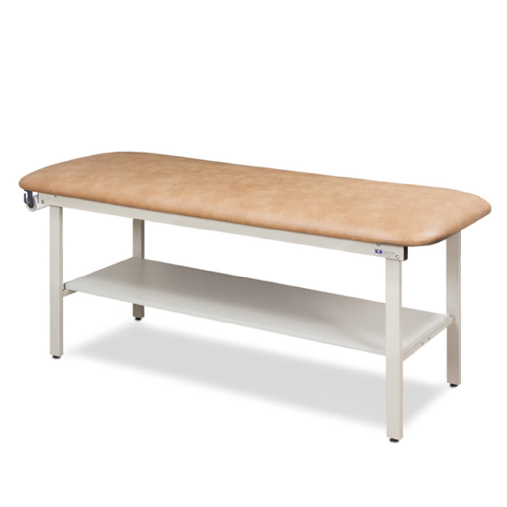 Clinton 3200 Flat Top, Straight Line Treatment Table with Shelf
